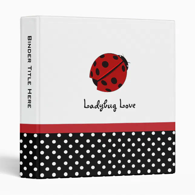 1" Personalized Ladybug Love Binder | Zazzle