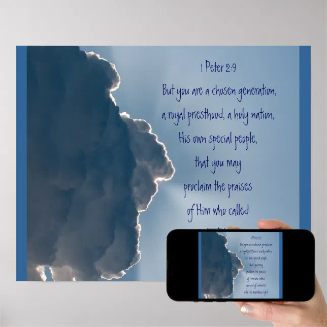 1 Peter 2:9 Scripture You are a Chosen Generation Poster | Zazzle