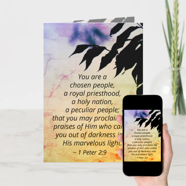 1 Peter 2:9 You are a Chosen People, Bible Card | Zazzle