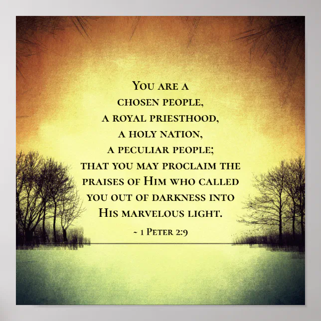 1 Peter 2:9 You are a Chosen People, Bible Poster | Zazzle