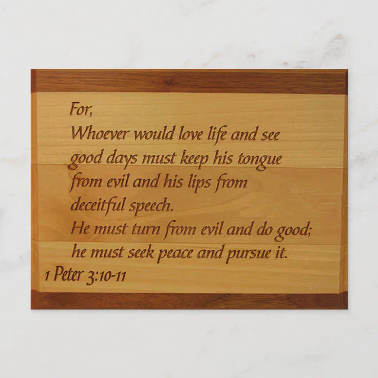 1 Peter 3:10-11 Postcard | Zazzle