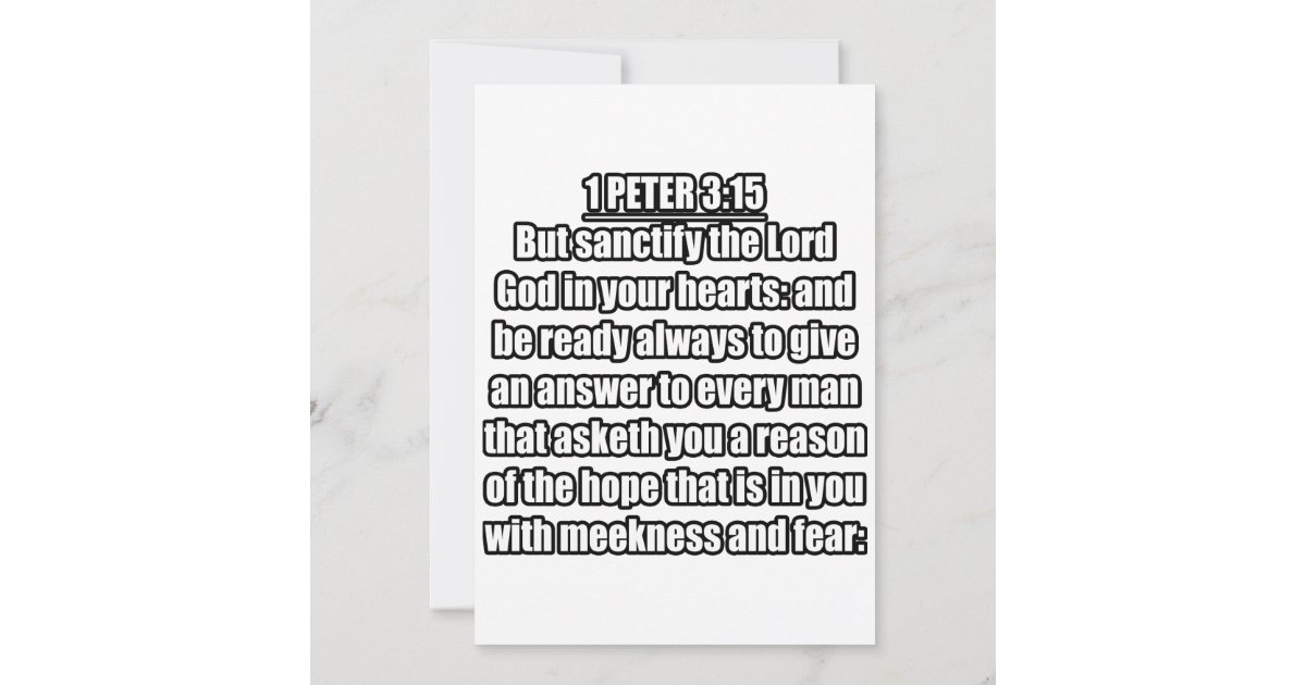 1 Peter 3:15 KJV Bible Verse Invitation | Zazzle