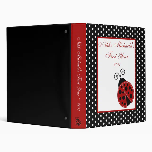 1" Photo Binder Scrapbook Red Ladybug | Zazzle