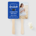 1 Photo Graduation Elegant Royal Blue and White Hand Fan | Zazzle