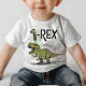 1-Rex Cute Dinosaur Theme 1st Birthday Party Name Baby T-Shirt | Zazzle