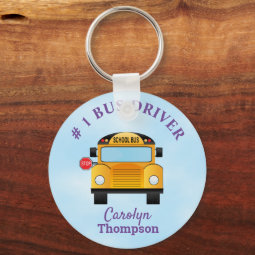#1 School Bus Driver Keychain | Zazzle