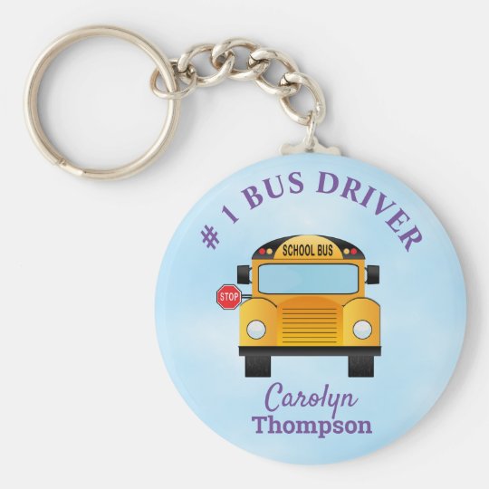 #1 School Bus Driver Keychain | Zazzle.com