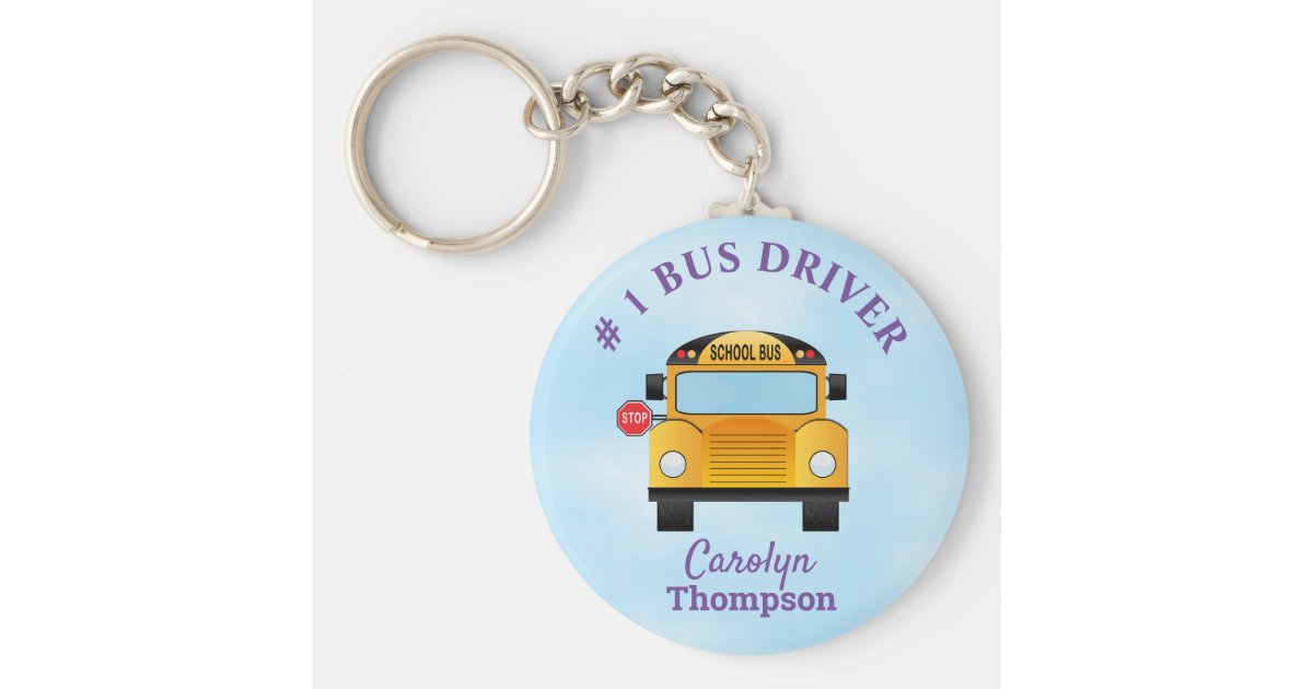 #1 School Bus Driver Keychain | Zazzle.com