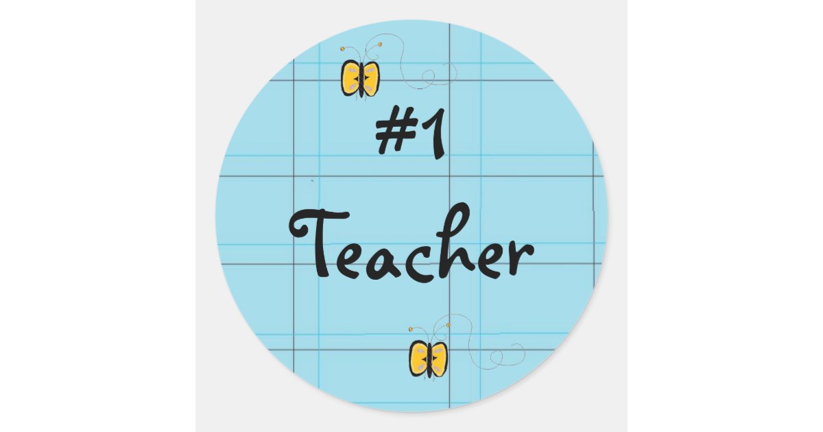#1 Teacher Classic Round Sticker | Zazzle