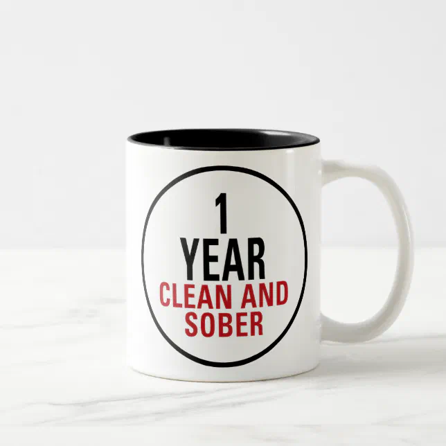 1 Year Clean and Sober Two-Tone Coffee Mug | Zazzle
