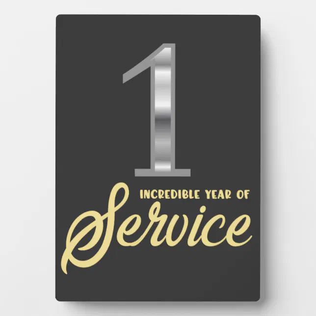 1 Year of Service 1st Employee Anniversary Plaque | Zazzle