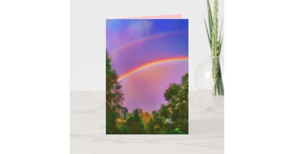 1DOUBLE RAINBOW GREETING CARD | Zazzle