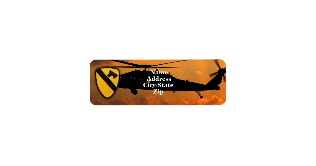 1st 7th cavalry air cav fort hood veterans vets label | Zazzle
