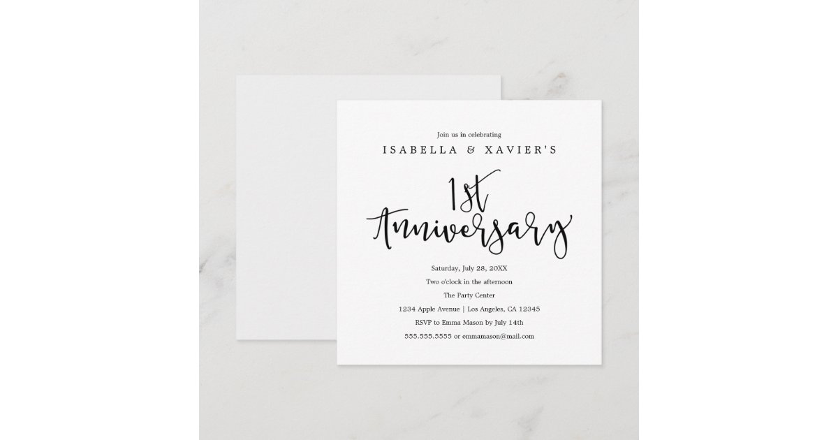 1st Anniversary | Party Invitation | Zazzle