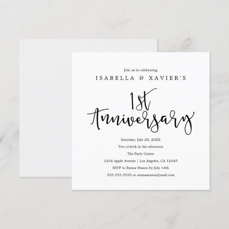 1st Anniversary | Party Invitation | Zazzle