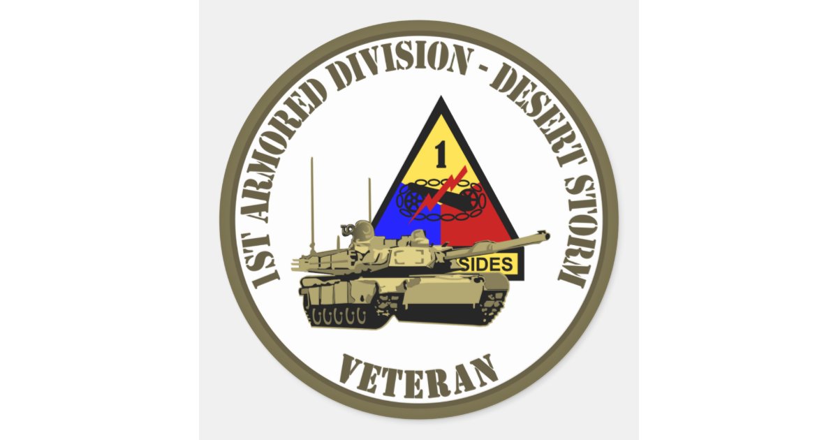 1st Armored Division [1st AD] Classic Round Sticker | Zazzle