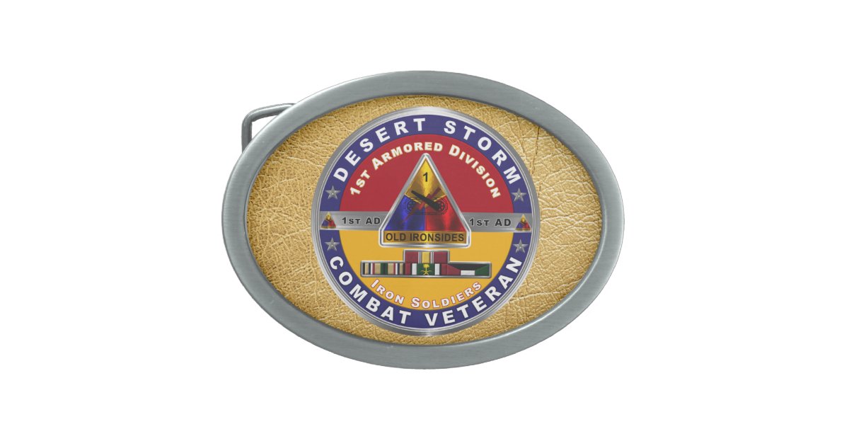 1st Armored Division Desert Storm Belt Buckle | Zazzle