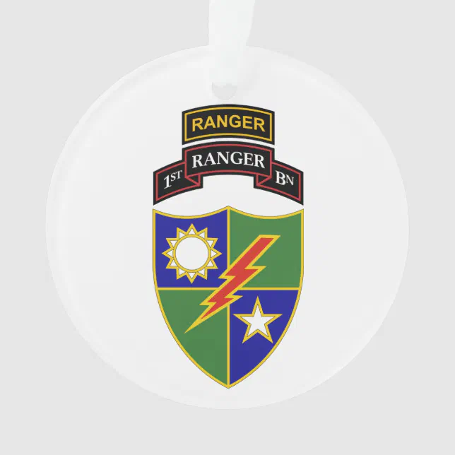 1st Battalion - 75th Ranger w/Tab Ornament | Zazzle