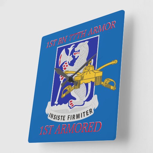 1ST BATTALION 77TH ARMOR 1ST ARMORED CLOCK | Zazzle