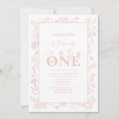 1st Birthday Blush Pink Floral Is Turning One Invitation | Zazzle