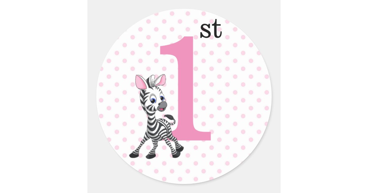 1st Birthday Classic Round Sticker | Zazzle