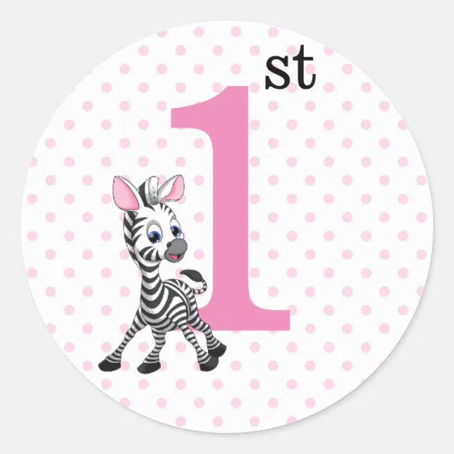 1st Birthday Classic Round Sticker | Zazzle