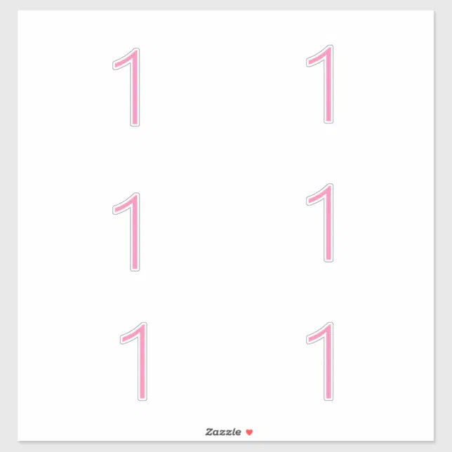1st Birthday First Pink Number One Custom Age Cute Sticker | Zazzle