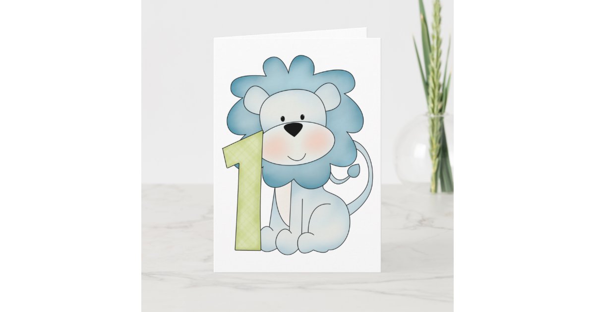 1st Birthday Lion Card | Zazzle