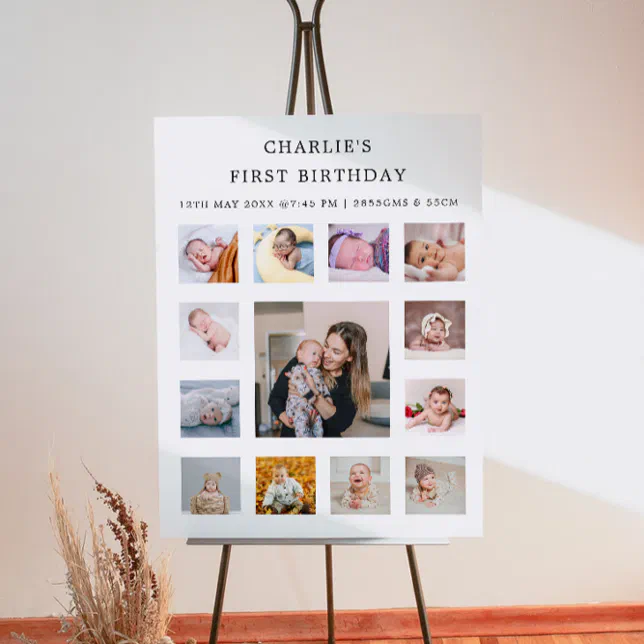 1St Birthday Monthly Photo Sign | Zazzle
