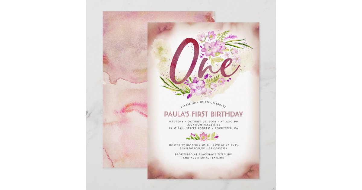 1st Birthday Party Birthday One Invitations | Zazzle