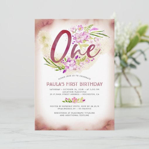 1st Birthday Party Birthday One Invitations | Zazzle