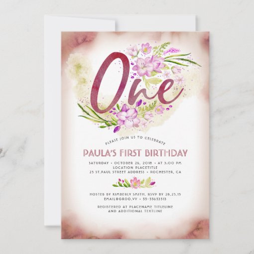 1st Birthday Party Birthday One Invitations | Zazzle