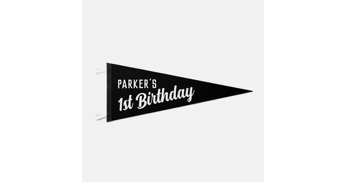 1st Birthday Pennant Custom Name Pennant Flag | Zazzle