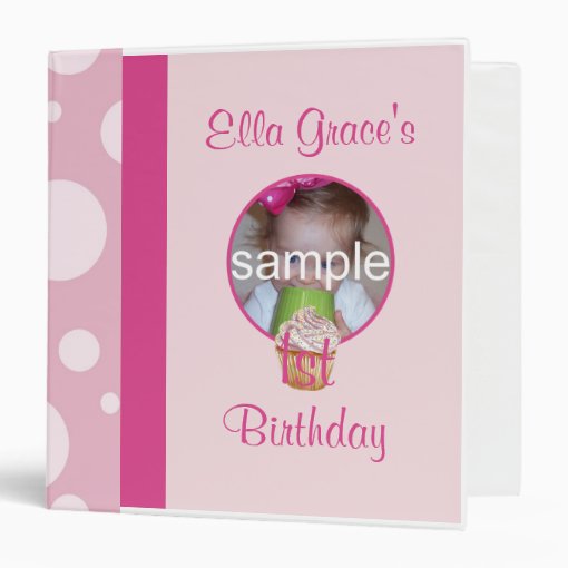 1st Birthday Photo Album 3 Ring Binder | Zazzle