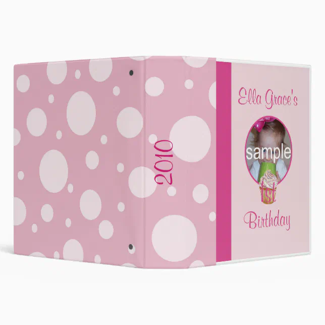 1st Birthday Photo Album 3 Ring Binder | Zazzle