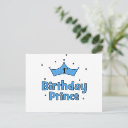 1st Birthday Prince Postcard | Zazzle
