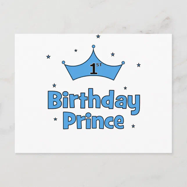 1st Birthday Prince Postcard | Zazzle