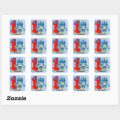 1st Birthday Robot Custom Square Sticker | Zazzle