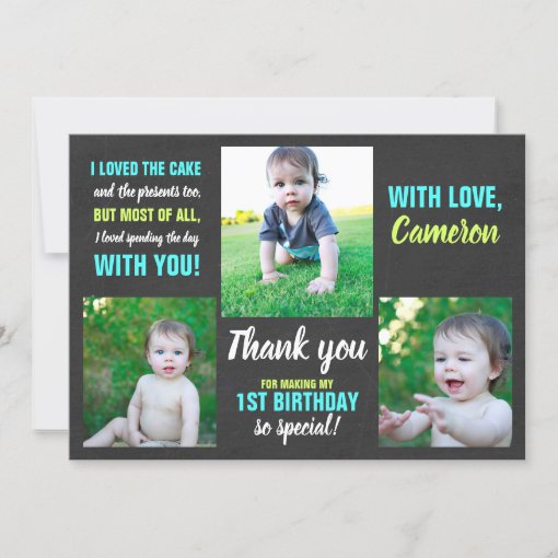 1st Birthday Thank You Card | Zazzle