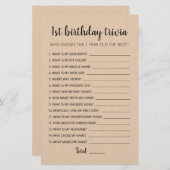 1st Birthday Trivia editable game | Zazzle