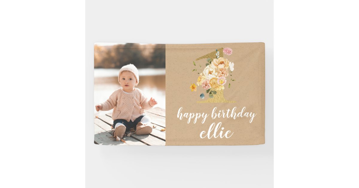 1st Birthday Wall Decoration Custom Made Banner | Zazzle