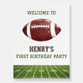 1st Birthday Welcome Sign Football First Year Down | Zazzle