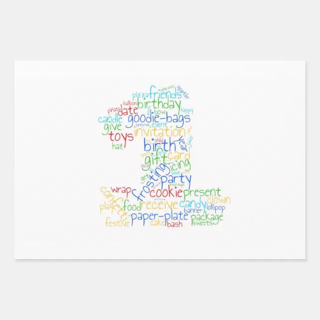 1st Birthday Wrapping Paper Sheets | Zazzle