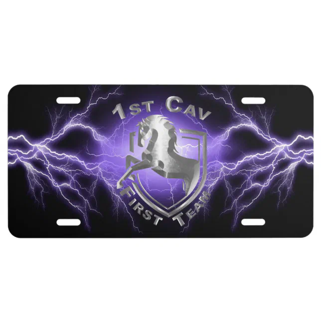 1st Cavalry Division Black Lightning License Plate | Zazzle