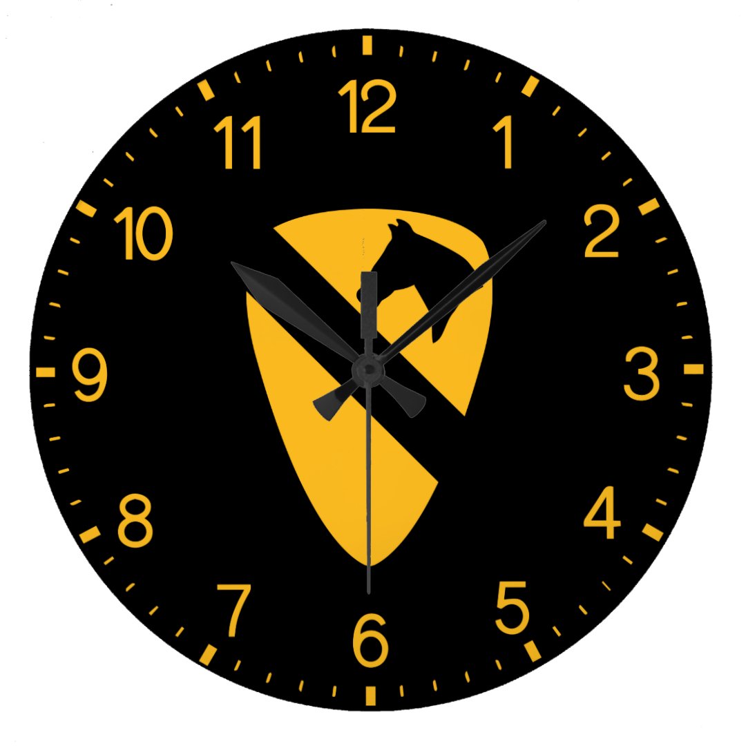 1st Cavalry Division - First Team (United States) Large Clock | Zazzle