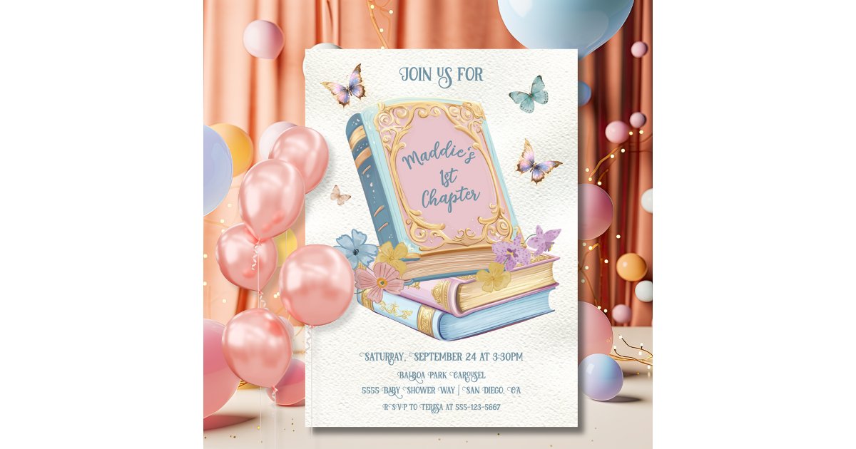 1st Chapter storybook birthday party Invitation | Zazzle