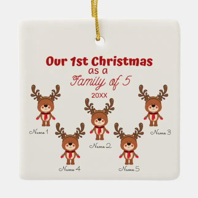 1st Christmas as a Family of 5 Ceramic Ornament | Zazzle