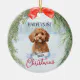 1st Christmas Wreath Cavoodle Cavapoo Cavadoodle Ceramic Ornament | Zazzle