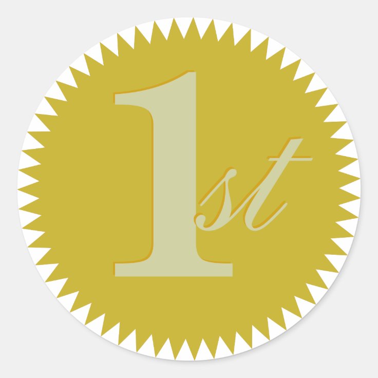 1st First Prize Golden Seal Stickers | Zazzle