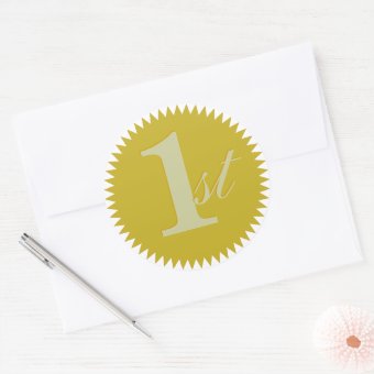 1st First Prize Golden Seal Stickers | Zazzle